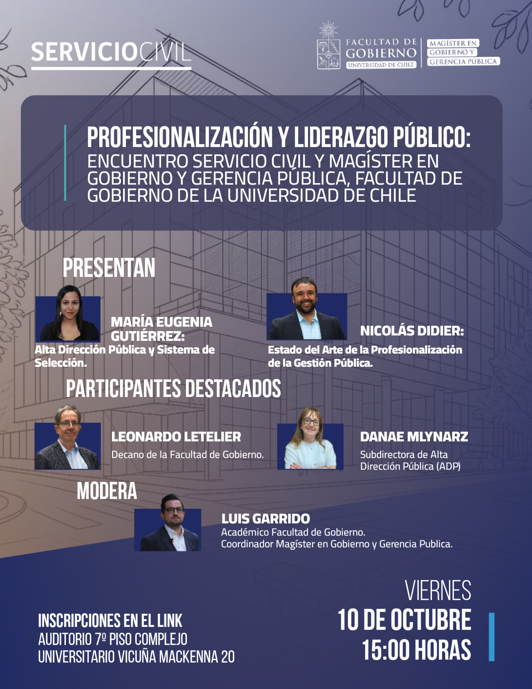 Encuentro Profesionalización y Liderazgo Público del Servicio Civil y el Magíster en Gobierno y ...